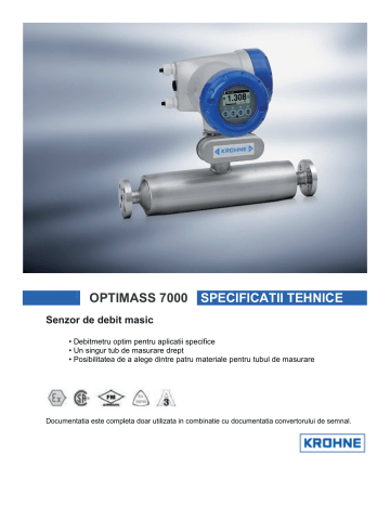 Krohne OPTIMASS 7000 Datasheet | Manualzz