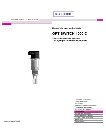 KROHNE OPTISWITCH 4000 C Contactless Návod na obsluhu | Manualzz