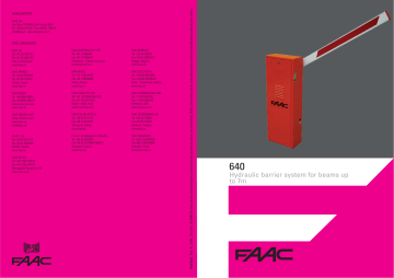 FAAC 640 Automatic Barrier Datasheet | Manualzz