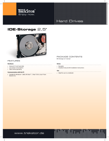 TrekStor IDE-Storage 2,5" Datasheet | Manualzz