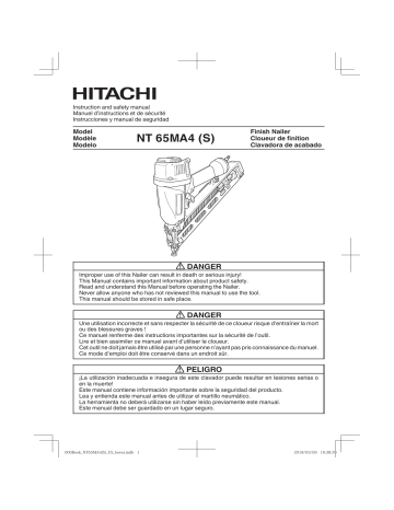 Hikoki NT65MA4(S) FINISH NAILER Instruction Manual | Manualzz