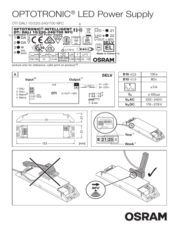 Osram OTi DALI 10/220…240/700 NFC Manual de utilizare | Manualzz