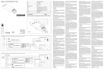 Osram DALI COUPLER E G2 Manual de utilizare | Manualzz