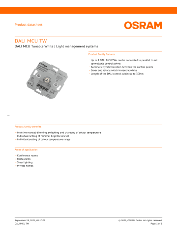 Osram DALI MCU TW Data Sheet | Manualzz