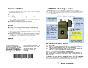Keysight L4610A PRM-34B Quick Start Guide | Manualzz