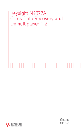 Keysight N4877A Clock Data Recovery Quick Start Guide | Manualzz