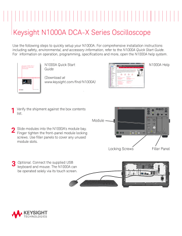 Keysight N1000A DCA-X Series Wide-Bandwidth Oscilloscope Quick Start ...