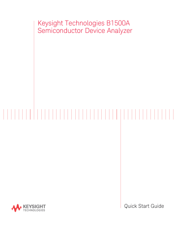 Keysight B1500A Semiconductor Device Analyzer Quick Start Guide | Manualzz