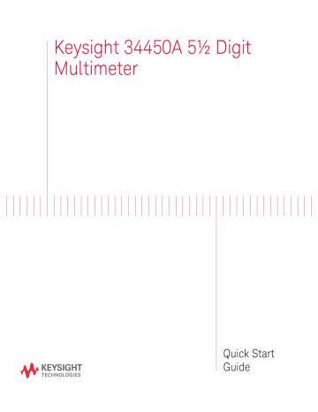 Keysight 34450A Digital Multimeter Guide de démarrage rapide | Manualzz