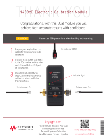 Keysight N469xD ECal Modules Quick Start Guide | Manualzz