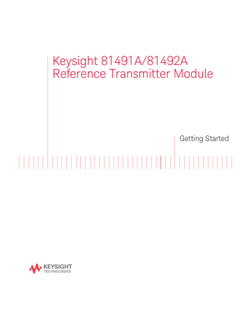 Keysight 81491A/81492A Quick Start Guide | Manualzz