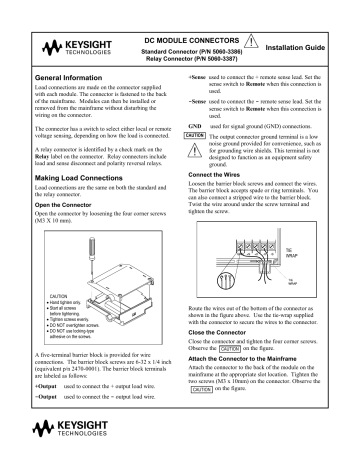 Keysight DC Module Connectors Installation Guide | Manualzz