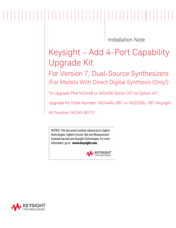 Keysight N5244B & N5245B Installation Guide | Manualzz