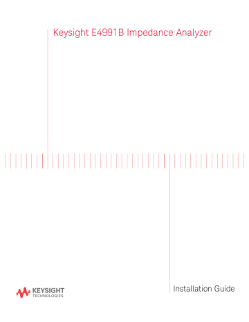 Keysight E4991B Impedance Analyzer Installation Guide | Manualzz