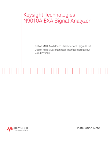 Keysight N9010A EXA Signal Analyzer Options MYU and MTP Installation Guide | Manualzz