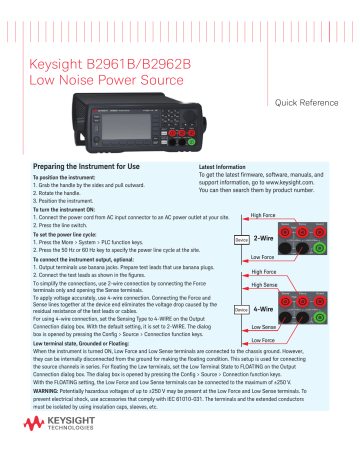 Keysight B2961B and B2962B Low Installation Guide | Manualzz