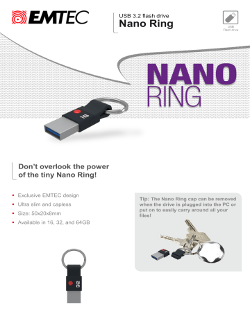 Emtec T100 Nano Ring 3.2 FLASH DRIVE Datasheet | Manualzz