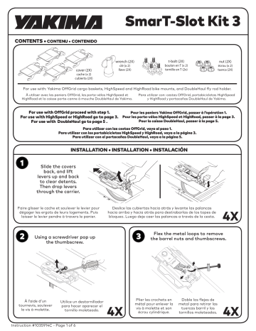 Yakima SmarT-Slot Kit 3 T-Slot Adapter For OffGrid Cargo Basket ...