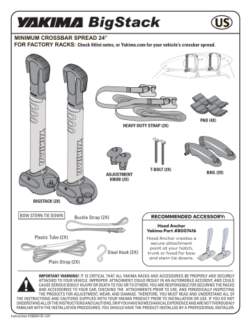 Yakima BigStack Kayak Stacker Instructions | Manualzz