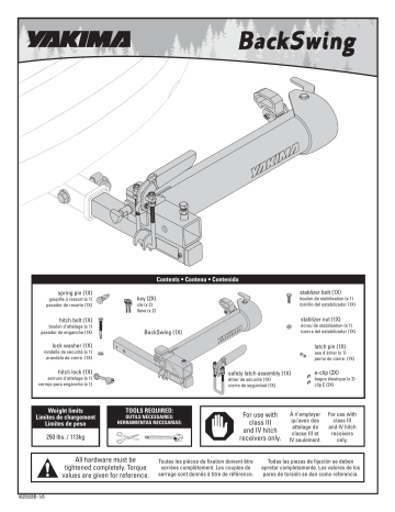 YAKIMA BackSwing Hitch Rack Swing Adapter Mode d'emploi | Manualzz