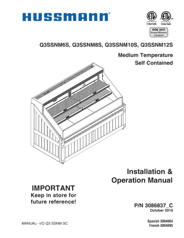 Hussman Q3-SSNM-S Display Case Installation Manual | Manualzz
