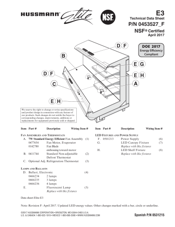 Hussman E3 Display Case Data Sheet | Manualzz