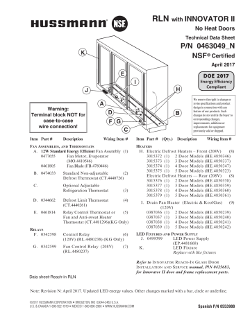 Hussman RMN Display Case Data Sheet | Manualzz