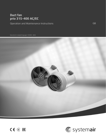 Systemair prio 400 EC 3~ Owner's Manual | Manualzz