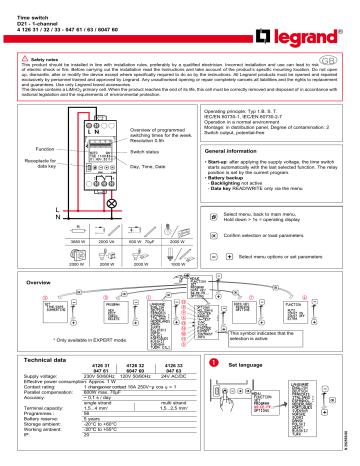 Systemair MicroREX D21 Plus Time Switch Owner's Manual | Manualzz