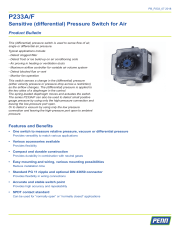 Systemair P 233 A Pressure sensor Owner's Manual | Manualzz