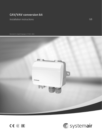 Systemair VAV/CAV conversion kit Owner's Manual | Manualzz