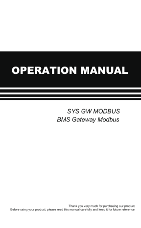 Systemair SYS GW MODBUS Owner's Manual | Manualzz