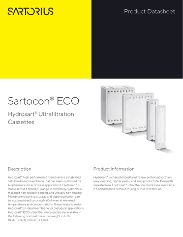 Sartocon Slice 200 ECO Hydrosart® Cassette User Manual | Manualzz
