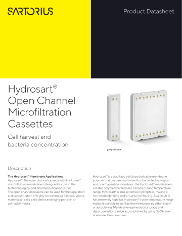 Sartocon Hydrosart® Cassette User Manual | Manualzz