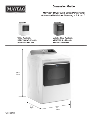 Maytag MED7230HC, MED7230HW, MGD7230HC, MGD7230HW Mode d'emploi | Manualzz