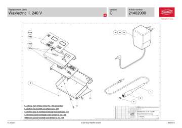 Renfert 21402000 Version C Spare Parts List | Manualzz