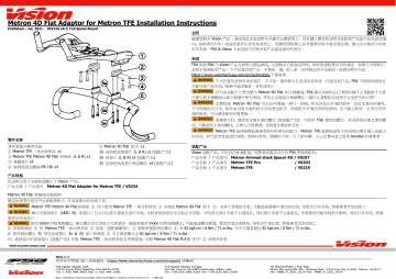 Vision METRON TFE PRO METRON 4D FLAT MAS ADAPTER 取扱説明書 | Manualzz