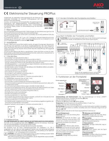 AKO PROPlus electronic control panel Bedienungsanleitung | Manualzz