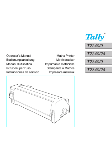 Tally T2240/24, T2340/24 Operator's Manual | Manualzz