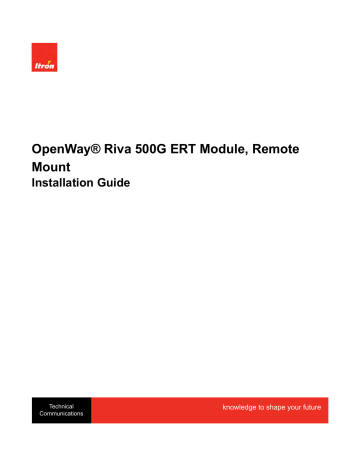ITRON OpenWay Riva 500G Installation Manual | Manualzz