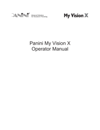 Panini My Vision X - User manual, Operating instructions, Operator's manual