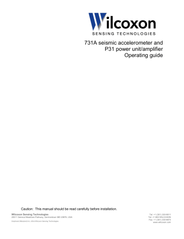 Wilcoxon 731A Operating Manual | Manualzz