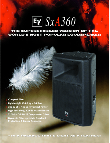Electro-Voice SxA360 Specfications | Manualzz