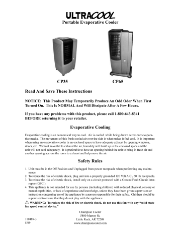 UltraCOOL CP65 Instructions | Manualzz