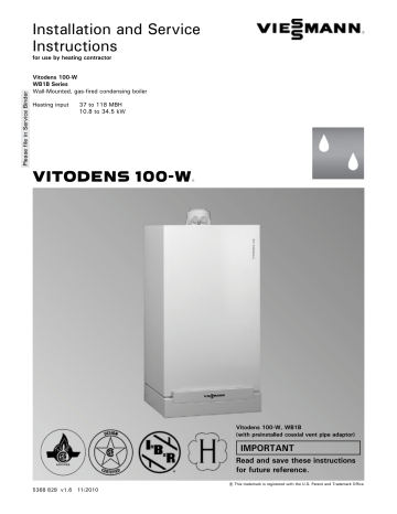 Viessmann Vitodens 100-W WB1B Series Installation And Service ...