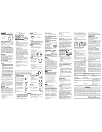 First Alert SCO5 User Manual | Manualzz
