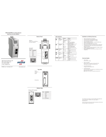 HMS HMS-EN2MB-R Installation Sheet | Manualzz