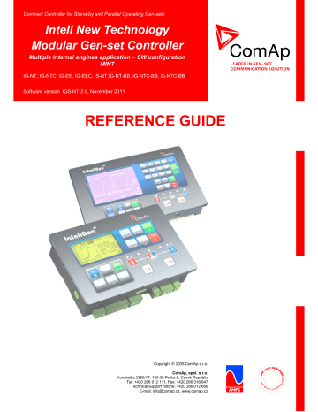 ComAp IG-EE, IG-NT, IG-NTC, IG-NTC-BB Reference Manual | Manualzz