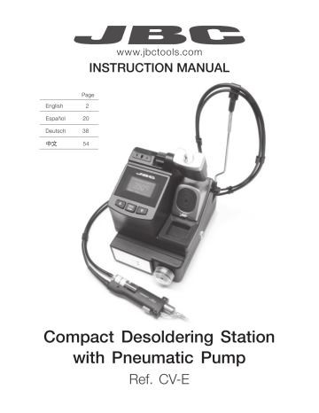 jbc CV-E Instruction Manual | Manualzz