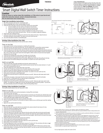 WESTEK TMDW60 Installation Instructions | Manualzz